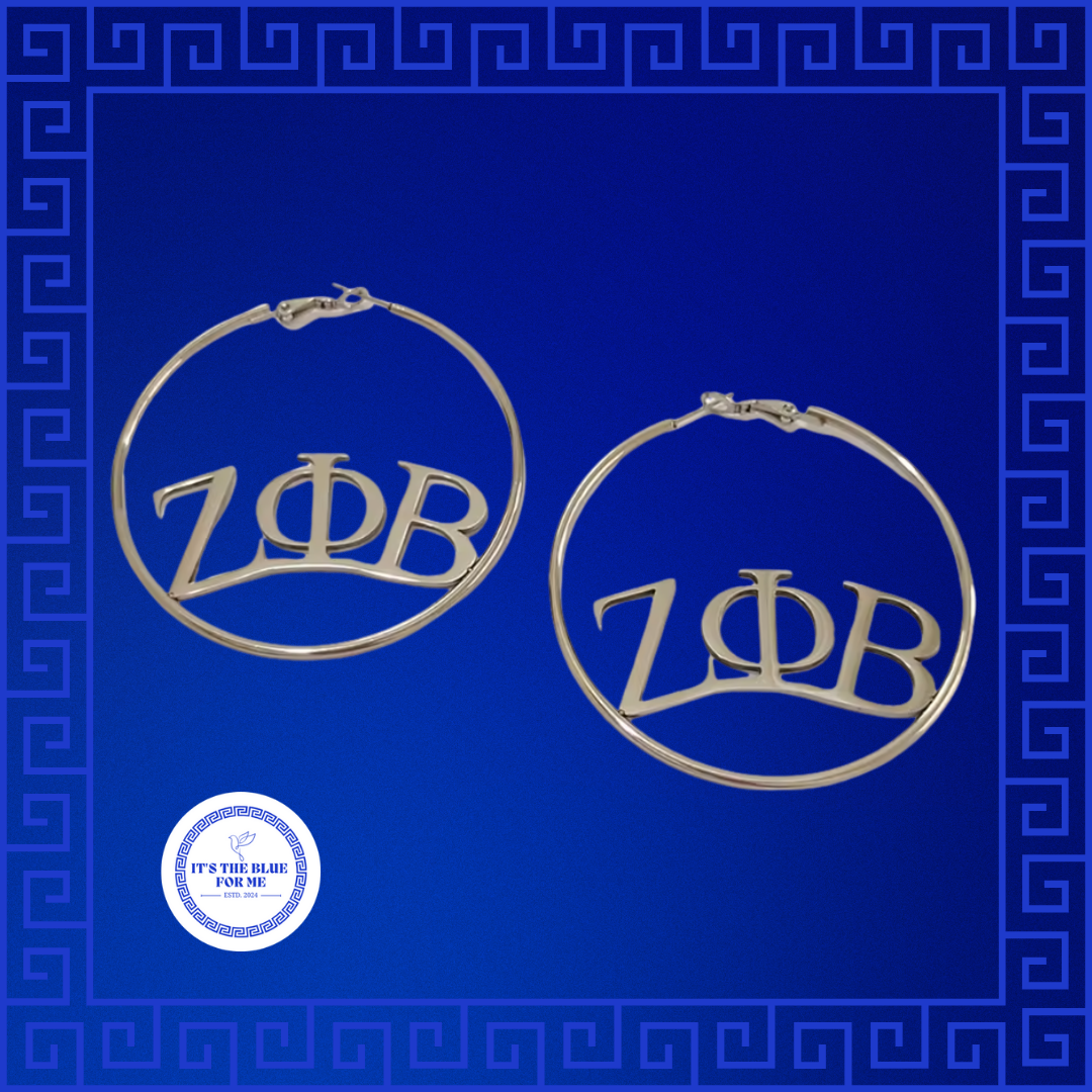 Z Phi B Hoop Earrings – It's the Blue for Me